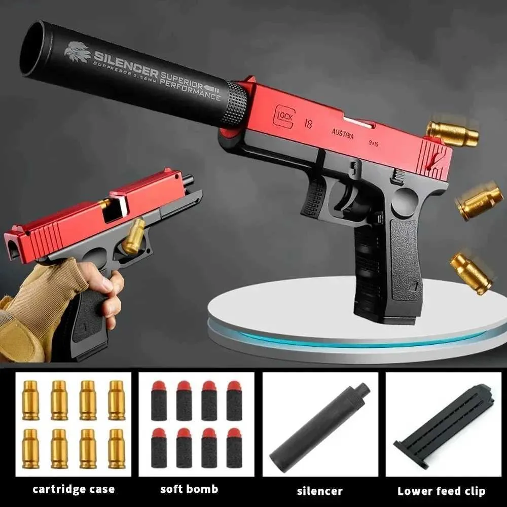 Silent Foam Spray Soft Bullet Light Saber Toys Gun For Outdoor Fighting ...
