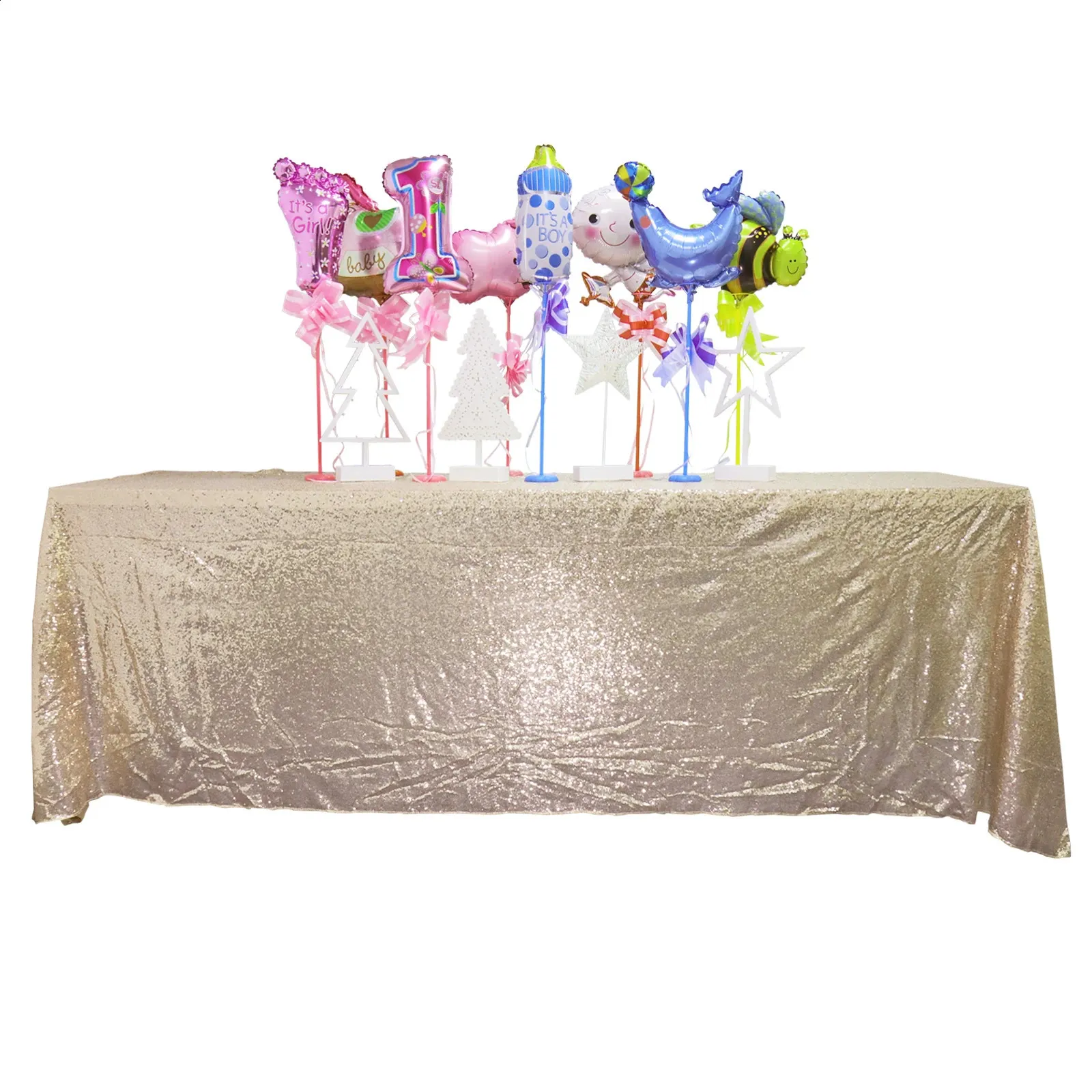 Sparkling Glitter Tablecloth: Rose Gold & Silver Rectangle - Shop Now for Elegant Party & Home ...