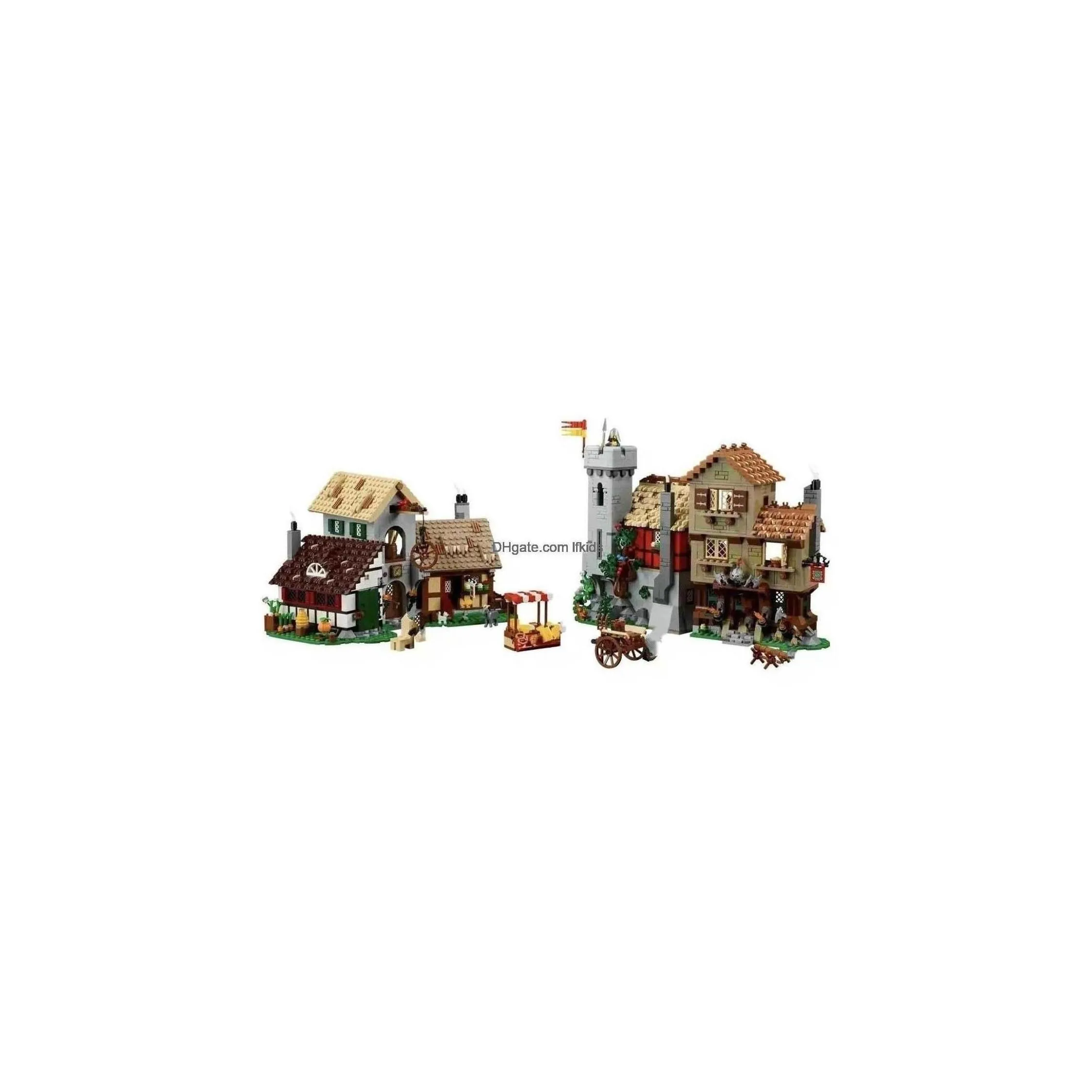 Blocks Icons Medieval Town Square Wooden Building Blocks for Kids Ages ...