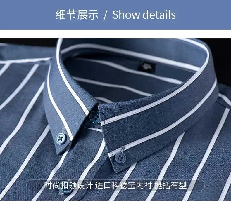 Premium Striped Long Sleeve Shirt: Men's Fashion, Business Casual ...