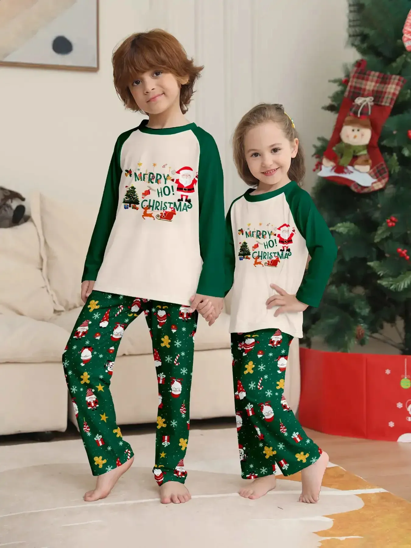 2024 Christmas Kids Pyjamas Set, Toddler Boys Girls Cartoon Print ...