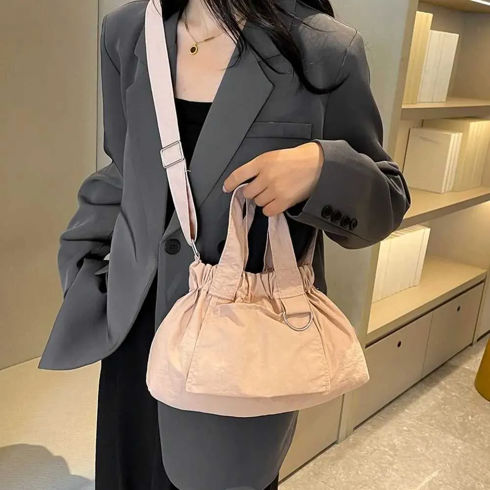 Fashion Ins Bucket Pleated Niche Shoulder Solid Color New Design Canvas ...