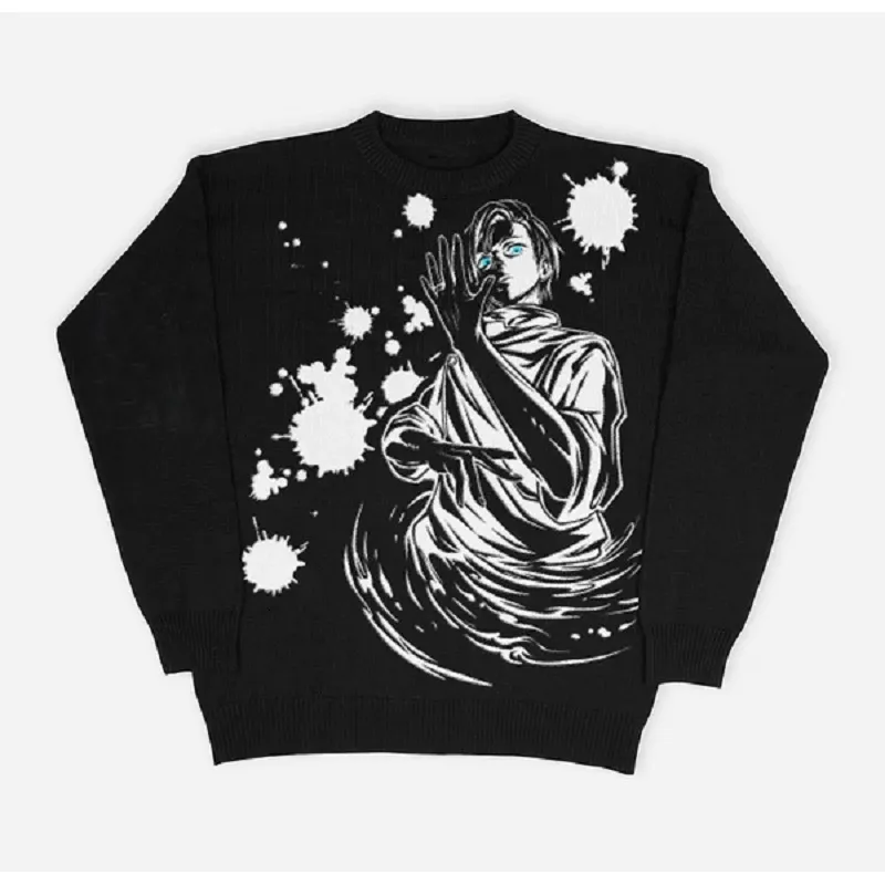 Retro Corpse Party Anime Knit Sweater For Men Hip Hop Style With ...