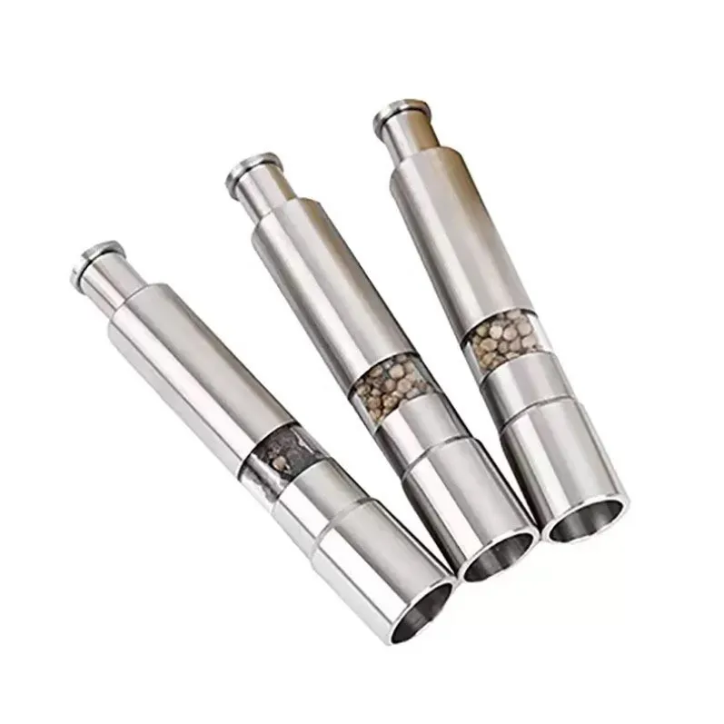 Stainless Steel One Handed Pepper Hand Mill And Salt Shaker Perfect For ...