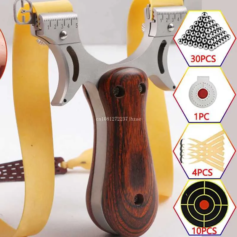 Stainless Steel Slingshot Wooden Handle Slingshot Rubber Strap ...