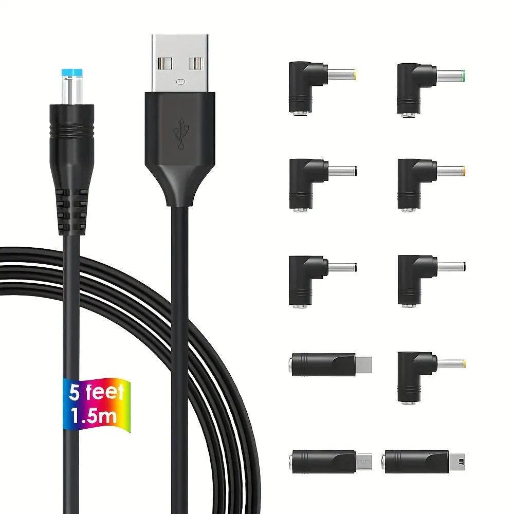 DHgate.com:Universal DC 5V Power Cord with 10 Connectors - 5.5x2.1mm ...