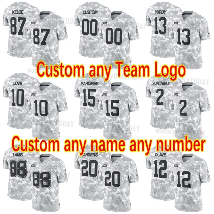 Custom Arctic Camo Salute To Service Personalized Football Shirts ...