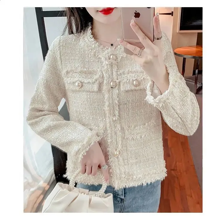 Premium Wool Blend Tweed Coat: Korean Fashion Inspired Cropped Jacket ...