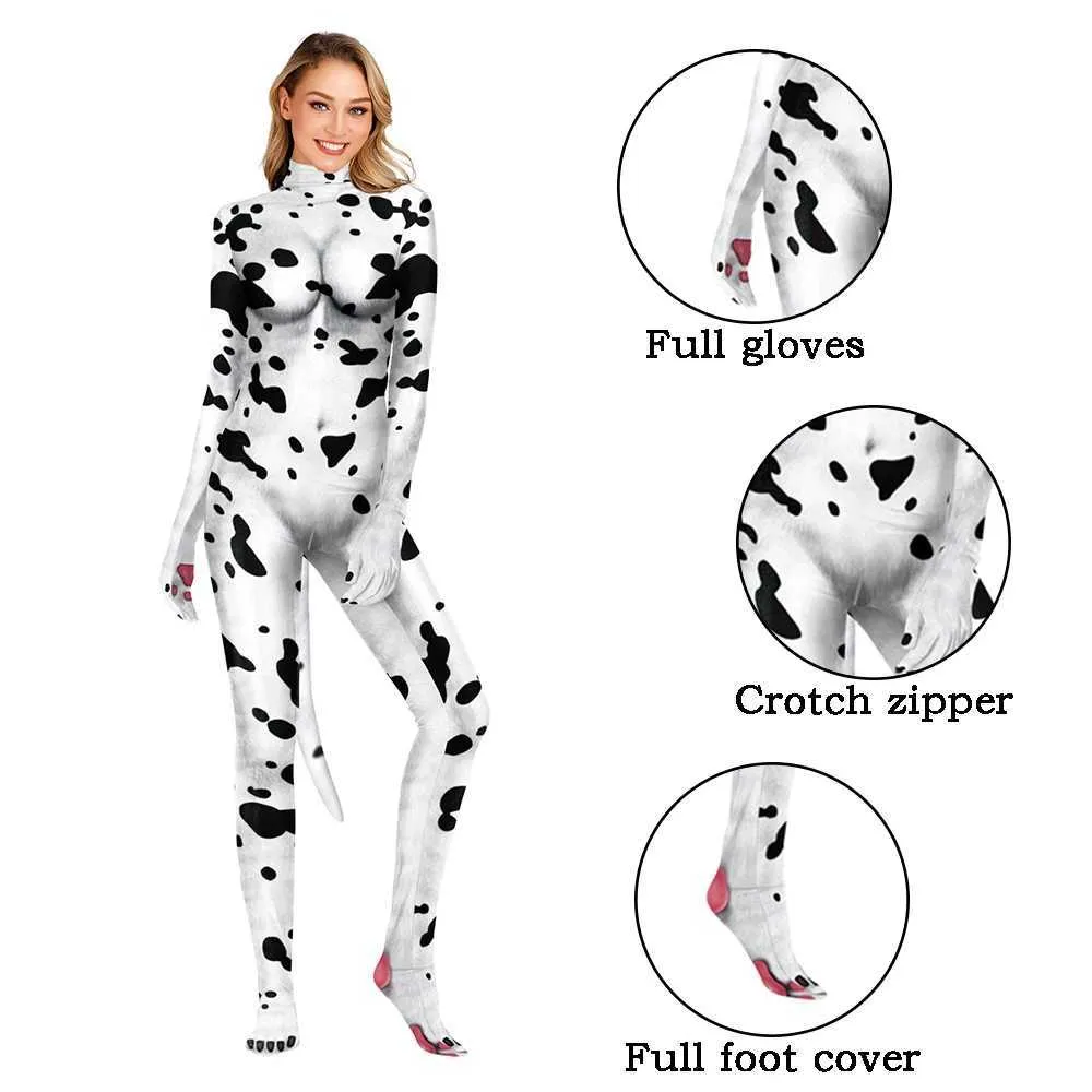 Unisex Cow Catsuit Costume - Zentai Bodysuit with Tail for Carnival ...