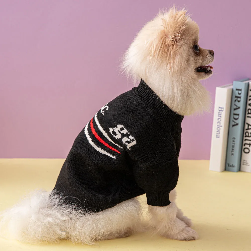 Designer Dog Sweater: Warm Winter Knit Pet Clothes - Fashionable Puppy ...