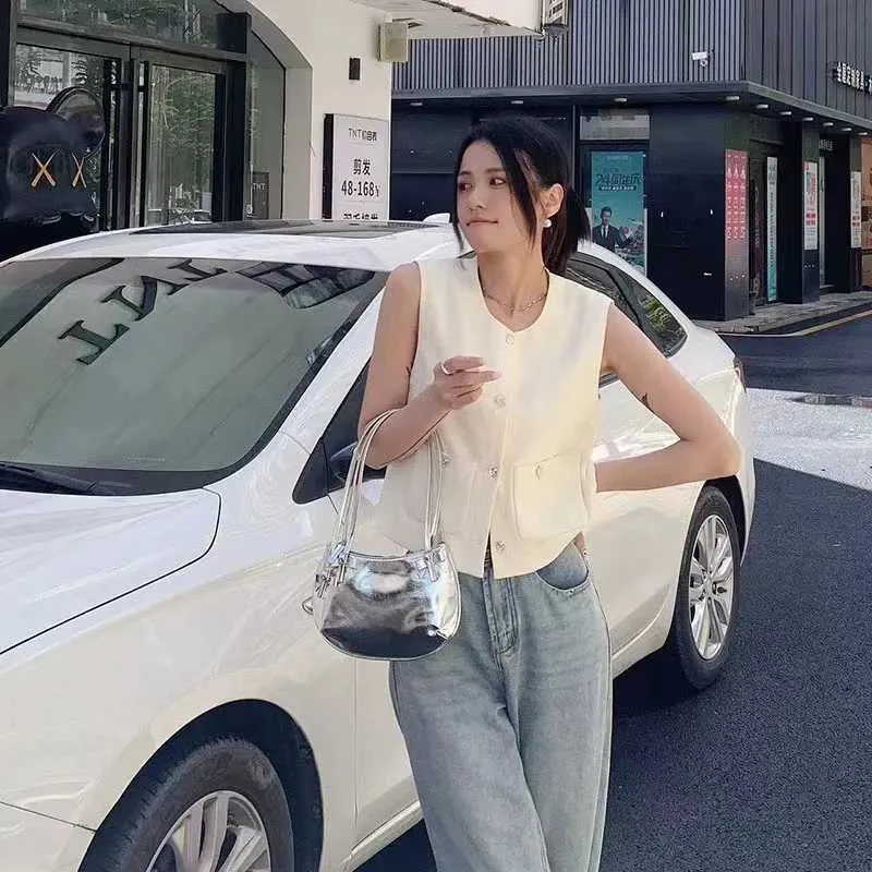 Sier Leather Crossbody Bag for Women, Designer Korean Fashion Hobo ...