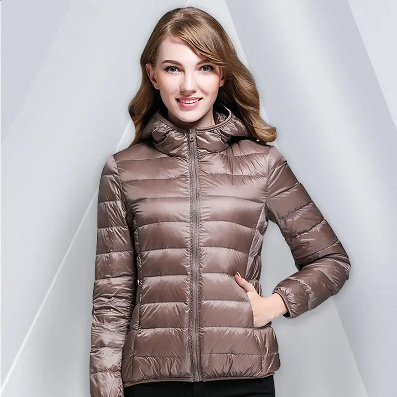 Ultra Light Down Hoodie: Women's Quilted Padded Jacket for Winter ...