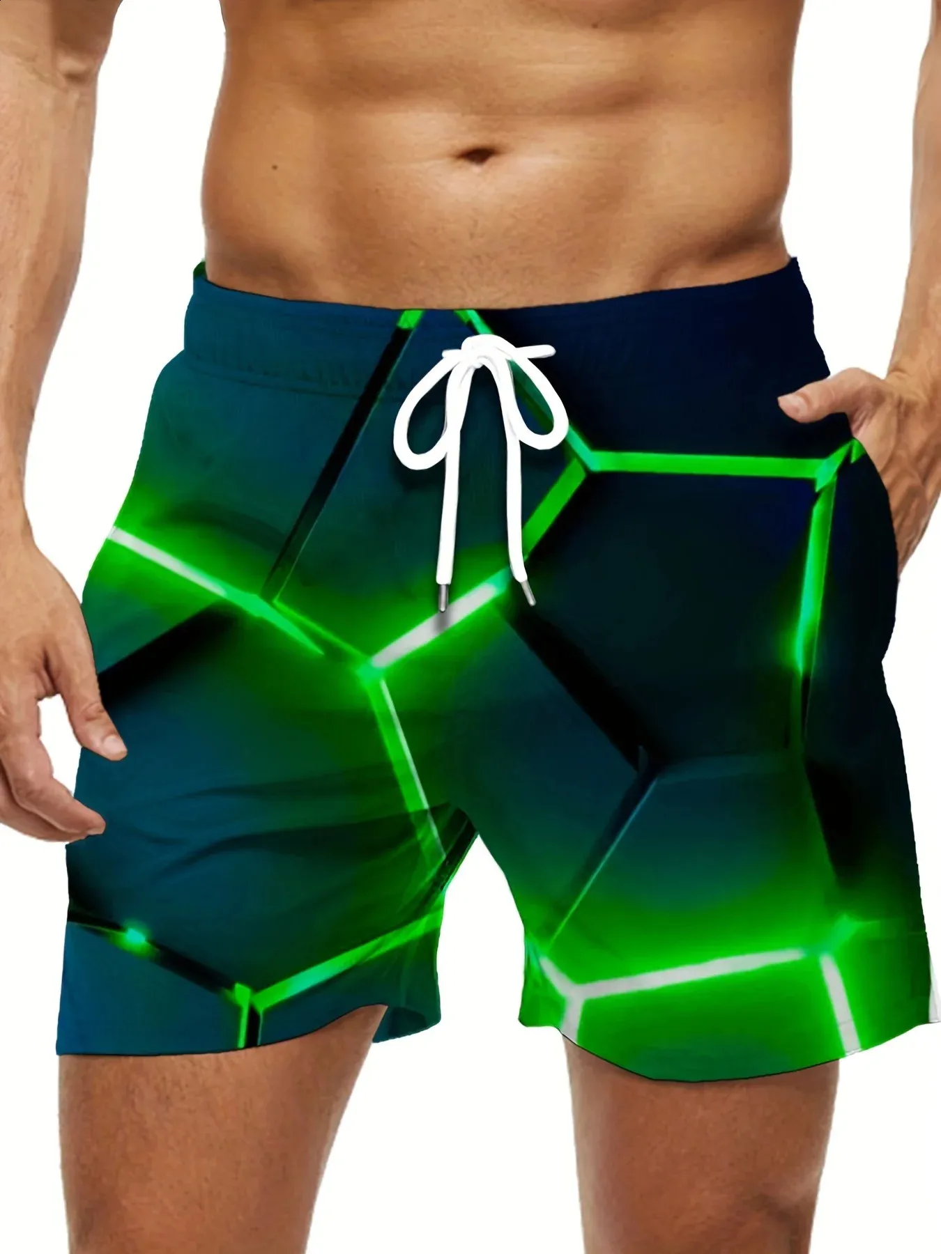 Summer Mens Quick Dry Swimwear Beach Board Shorts with Pockets: Perfect ...