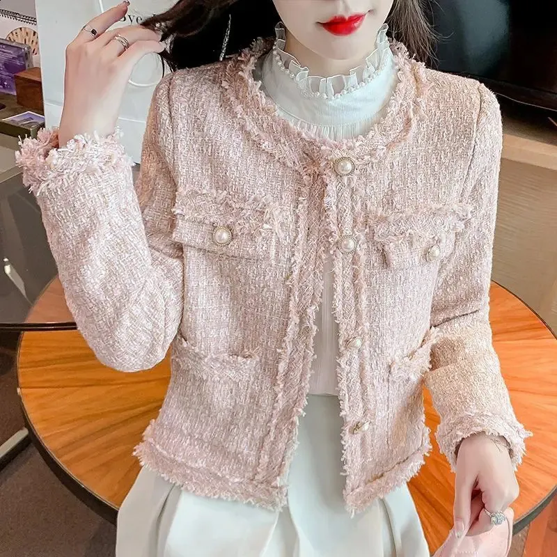 Premium Wool Blend Tweed Coat: Korean Fashion Inspired Cropped Jacket ...