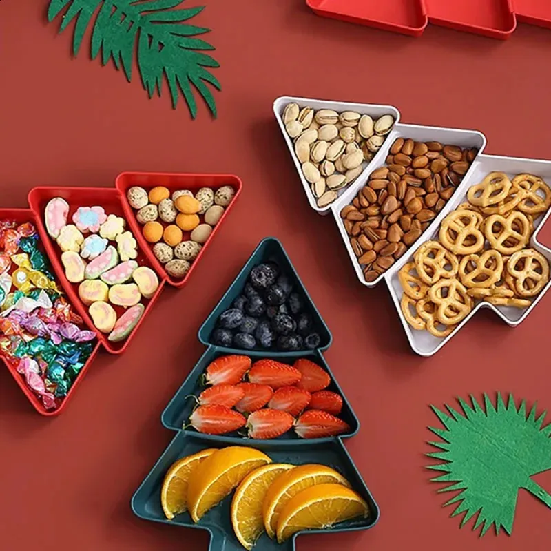 Creative Christmas Tree Shaped Candy Snack Nut Dried Fruit Plastic ...