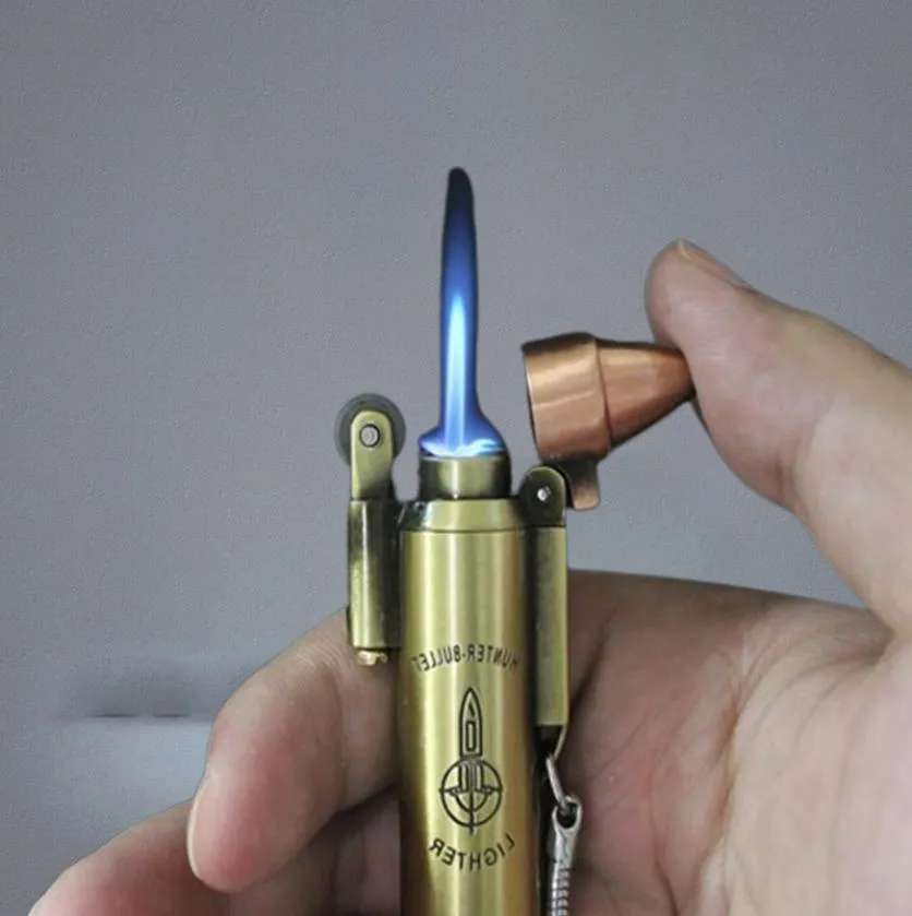 Bullet Torch Turbo Lighter Metal Butane Cigar Lighter Retro Gas ...