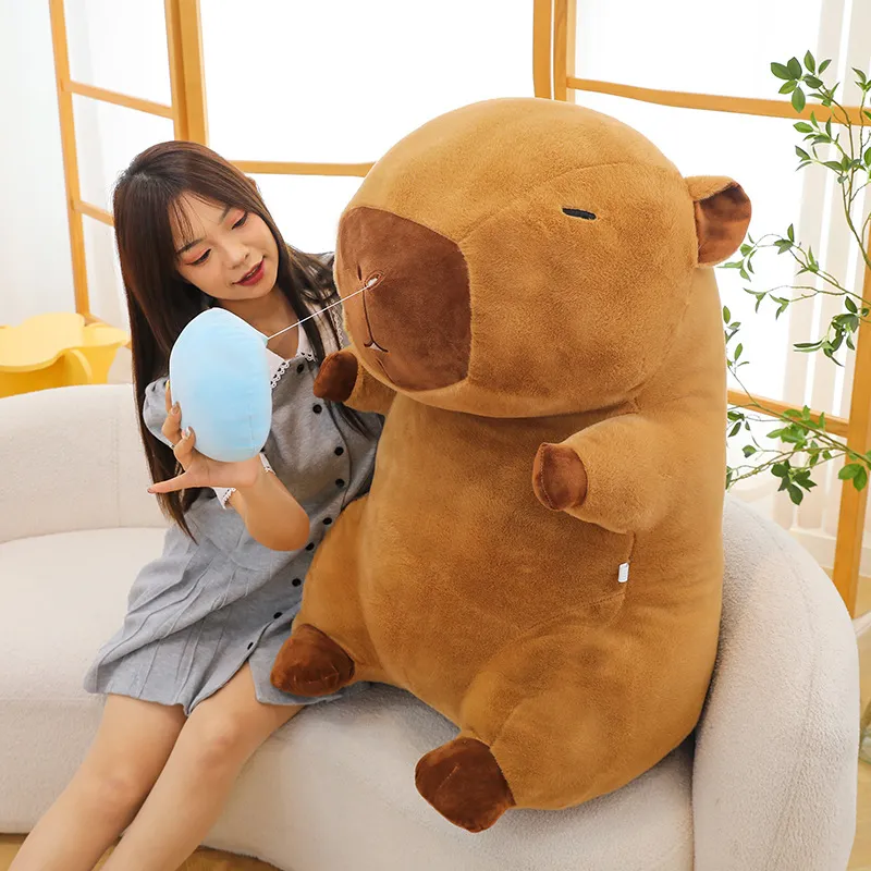 Big Funny Cartoon Snot Bubble Capybara Plush Toy Giant Soft 35 Inch ...