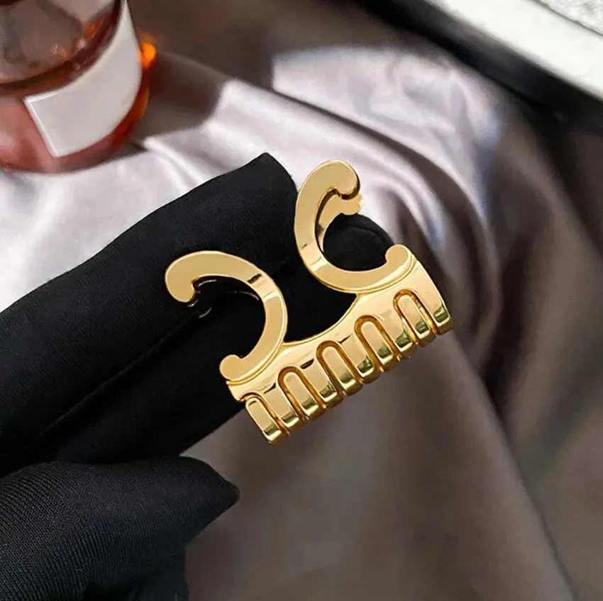 Fashion Letter Large Gold Hair Clips Metal Hair... From ...