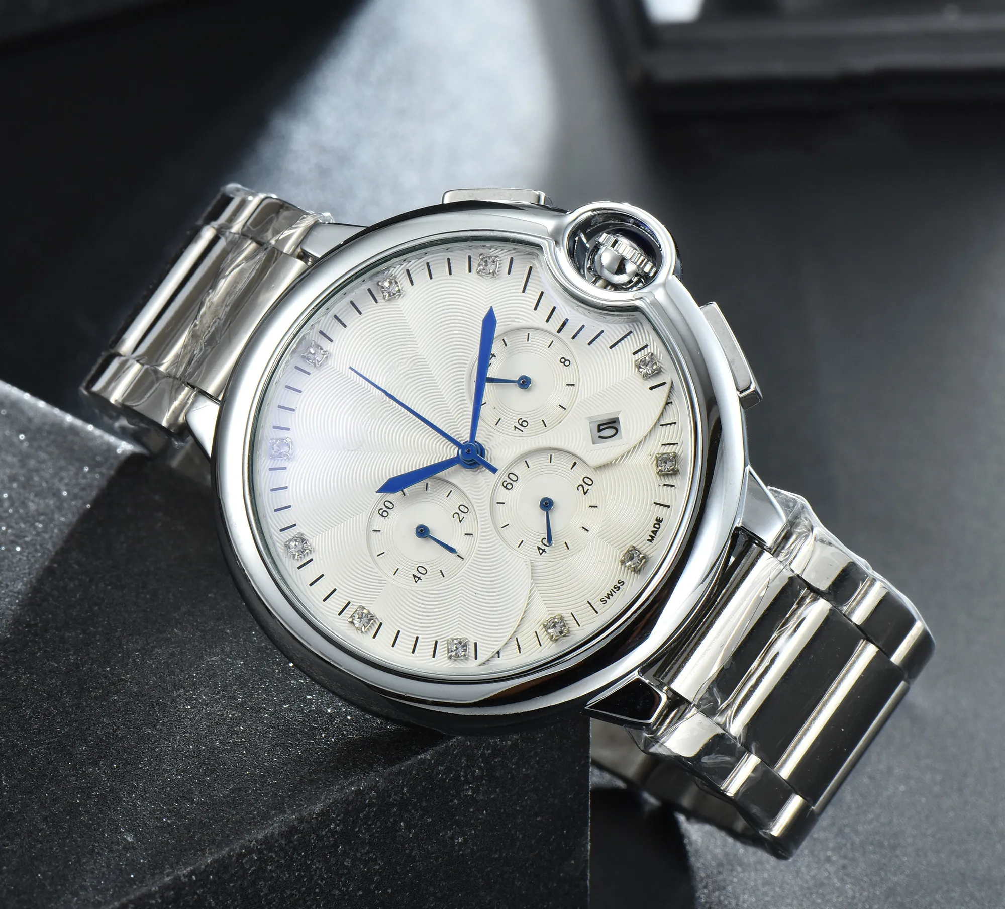 Luxury Tourbillon Automatic Watch With Diamond Day Date And Moon Phase ...