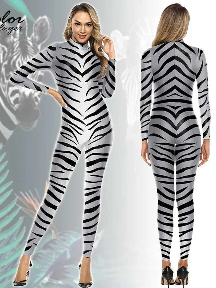 Zebra Zebra Jumpsuit Cosplay Costume Set For Adults Perfect For ...