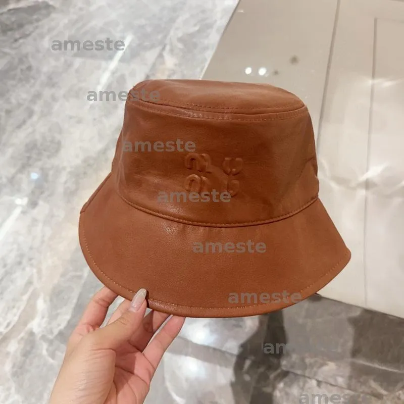 Luxury Leather Bucket Hat for Women and Men, Designer Embossed Letter ...