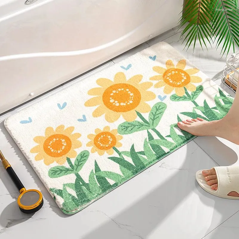 Carpets Soft Floor Mats Small Fresh Text Flowers Rugs Home Entrance ...