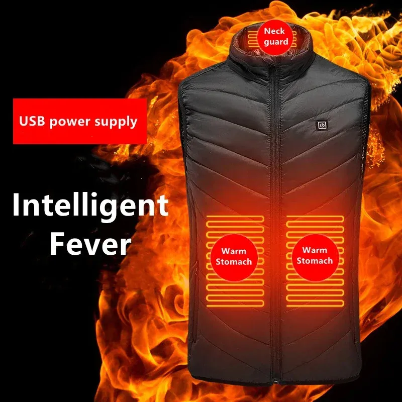 Men's Heated Vest with 17 Zones & USB Charging - Infrared Warmth for ...