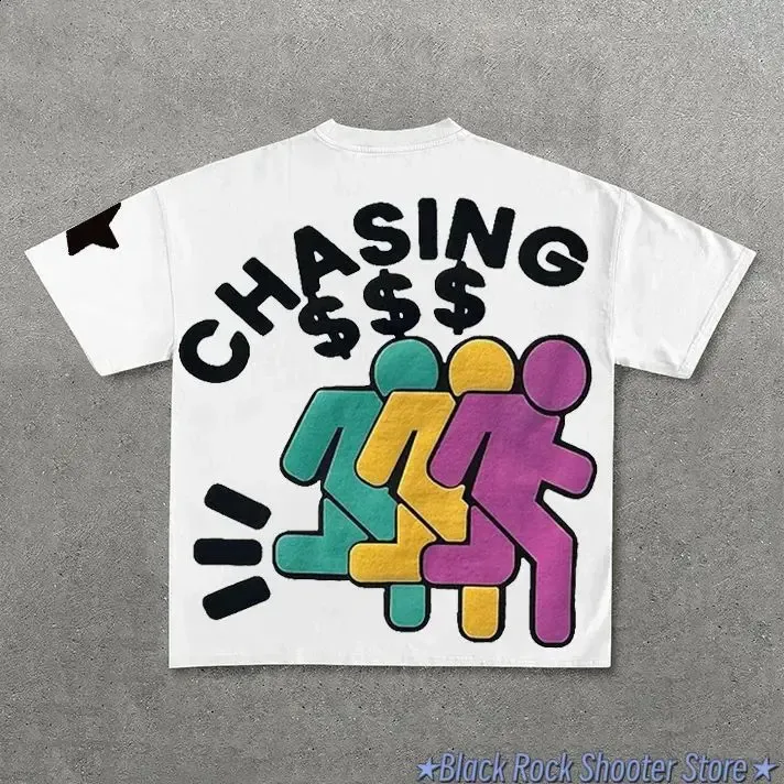 DHgate.com:Harajuku Chases Money Printed Graphic Tshirt Super Large Pro ...