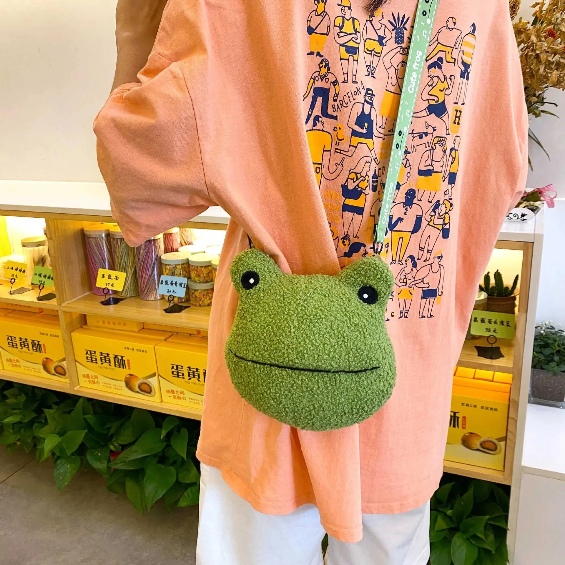Cute Frog Plush Backpack - Korean Style Crossbody Bag for Girls, Soft ...