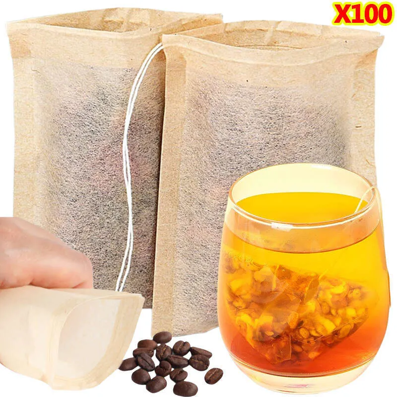 100 Premium Empty Tea Bags with Drawstring - Biodegradable Filter Bags ...