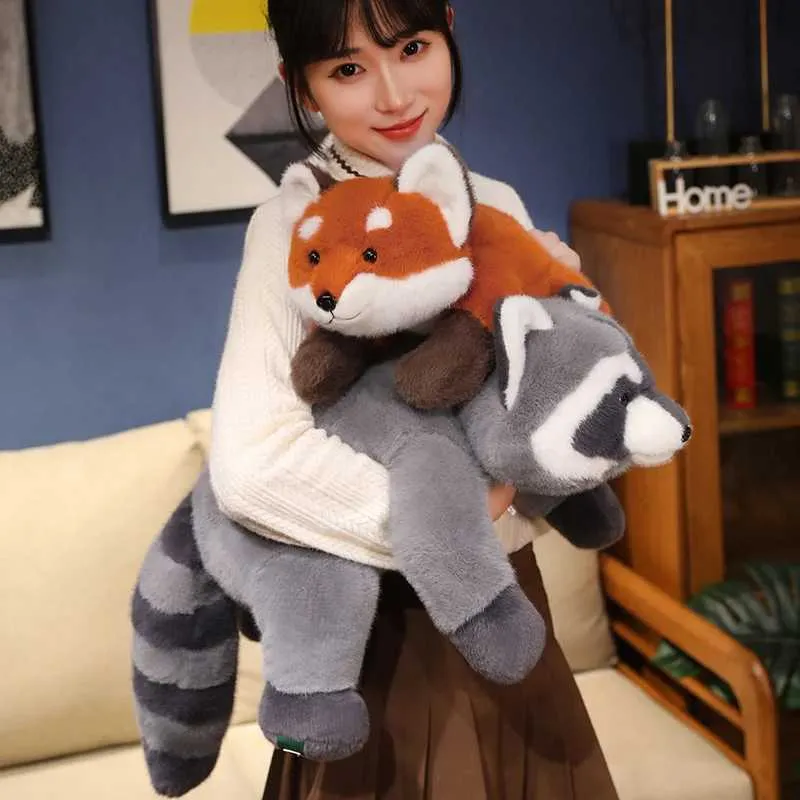 DHgate.com:Kawaii Raccoon Red Panda Plush Backpack - Soft Stuffed ...