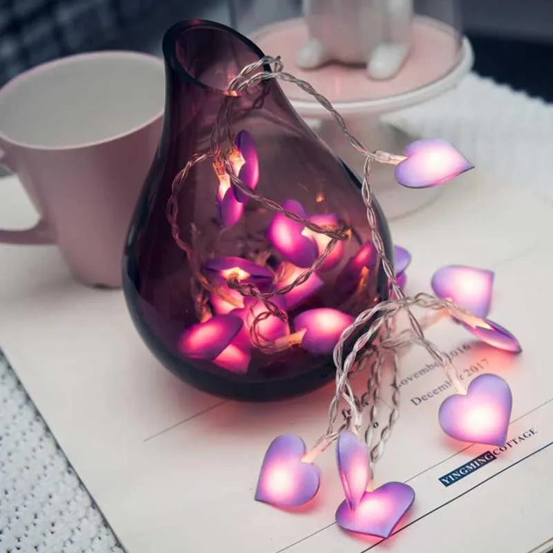 Heart Shaped LED String Lights: 1.5M/3M Decorative String Lights Indoor ...