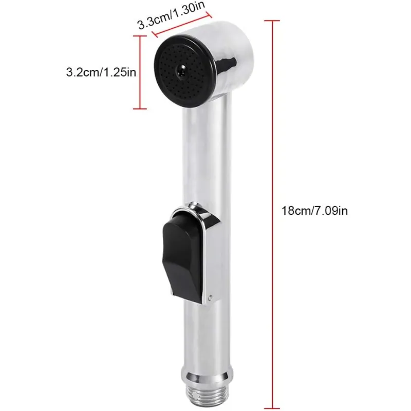 Portable Handheld Bidet Hose End Sprayer For Bathroom Chrome Plated ABS ...