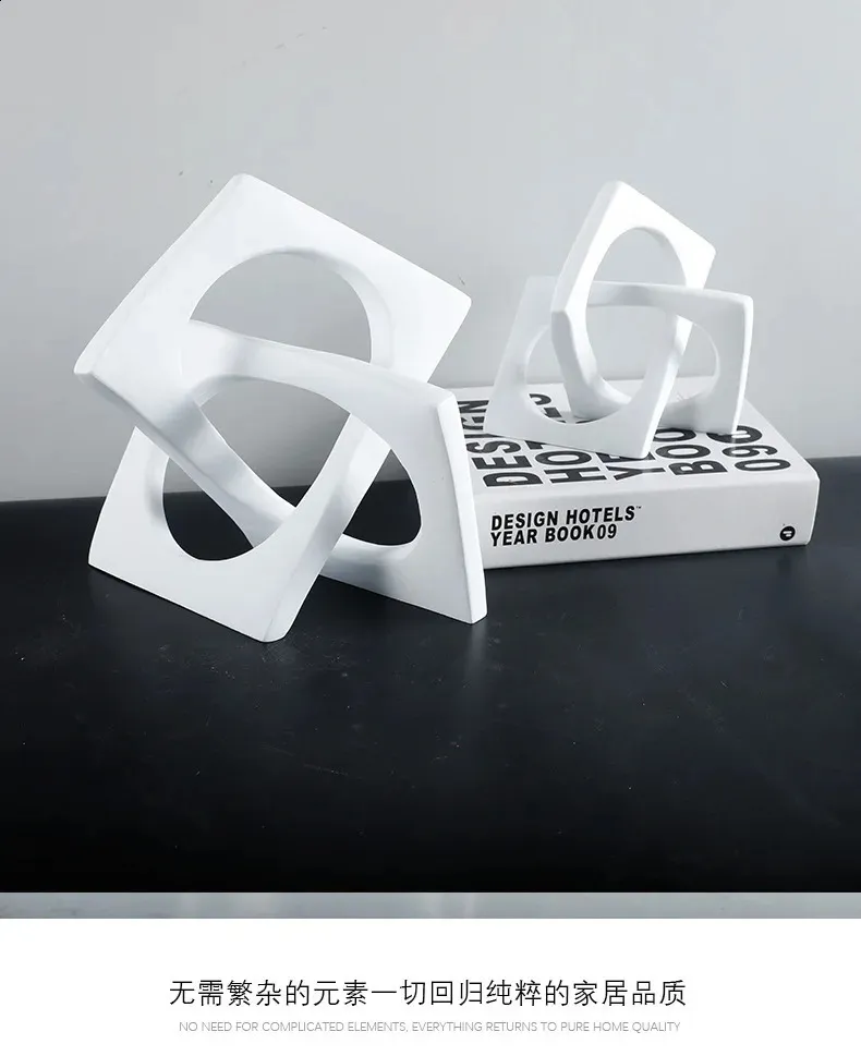 White Cross Square Hollow Window Decoration - Geometric Ring Sculpture ...
