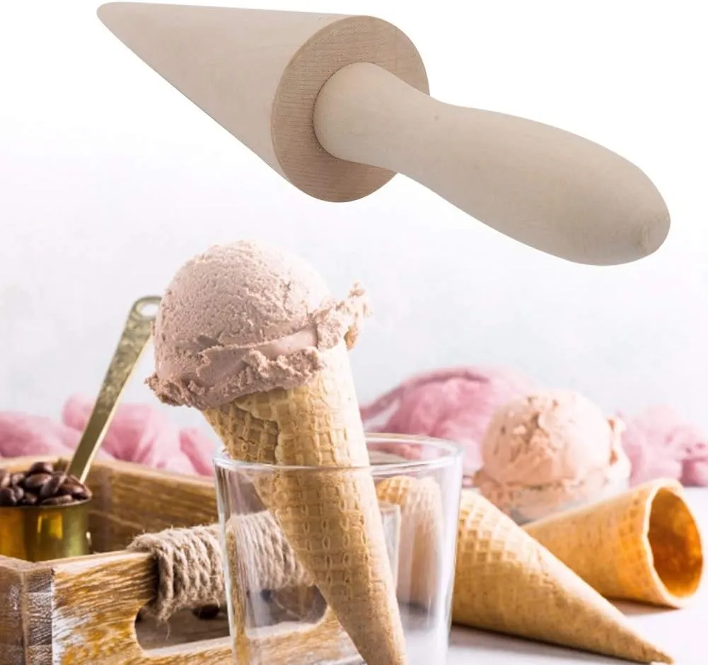 Wooden Waffle Roller For Ice Cream, Pastry Roll, Cake, And Cooking DIY ...