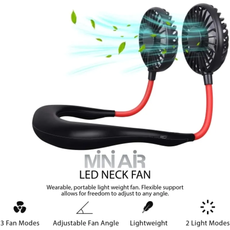 Portable Hanging Neck Fan, Personal Fan, Around Neck Fan, Rechargeable ...