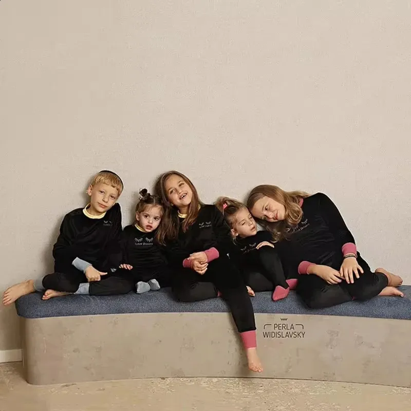 AW Mails Brother Sister Matching Velour Pajamas Set Boys Girls Homewear ...