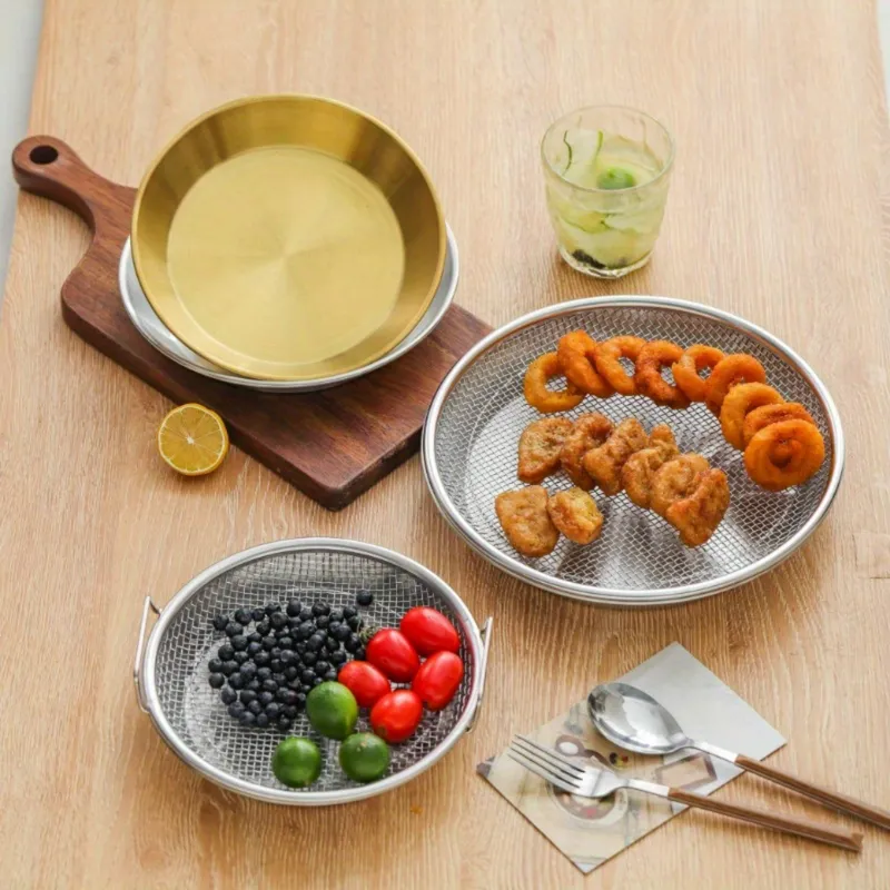 Premium Stainless Steel Kitchen Utensil Set - Fry Basket, Colander ...