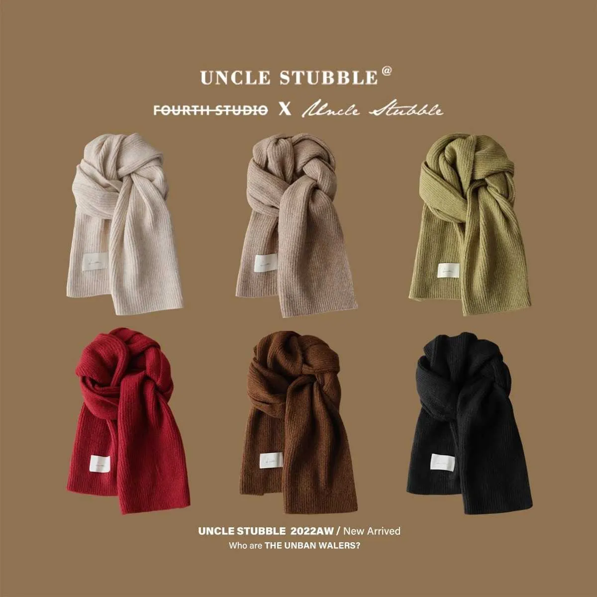 New Knitted Scarf for Male and Female Students Thickened Wool Scarf for ...