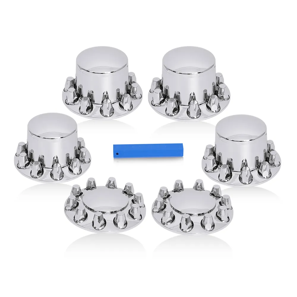 Premium Chrome Wheel Lug Nut Covers, Complete Set - Screw-On, 33mm ...