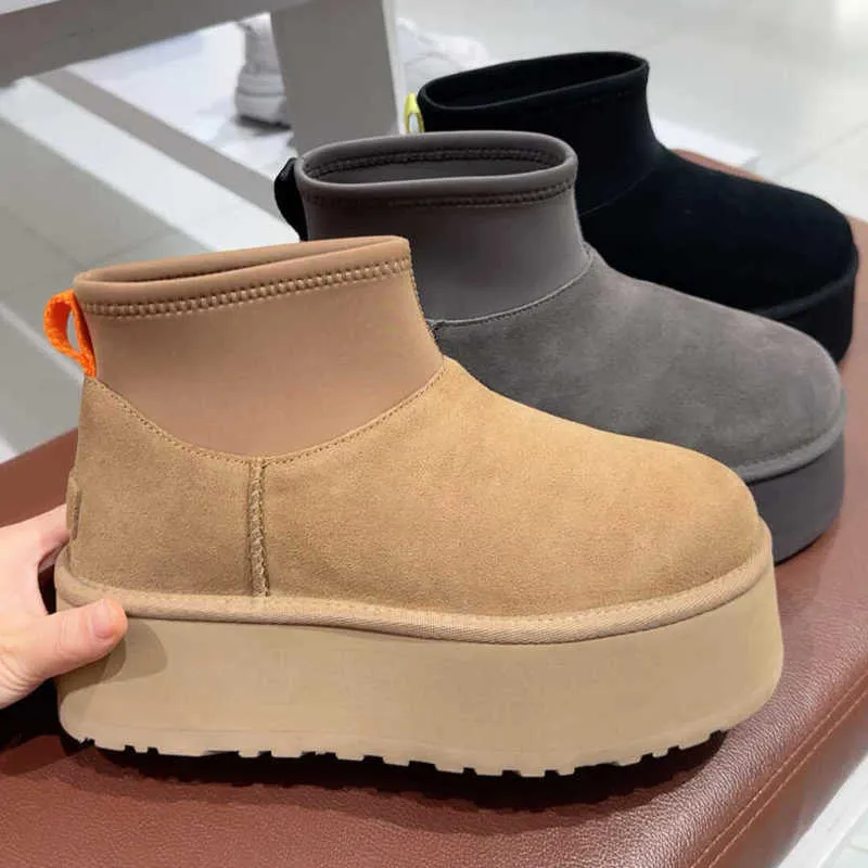 Tasman Tazz Leather Winter Boots Mens & Womens Mini Ankle Snow Slippers ...