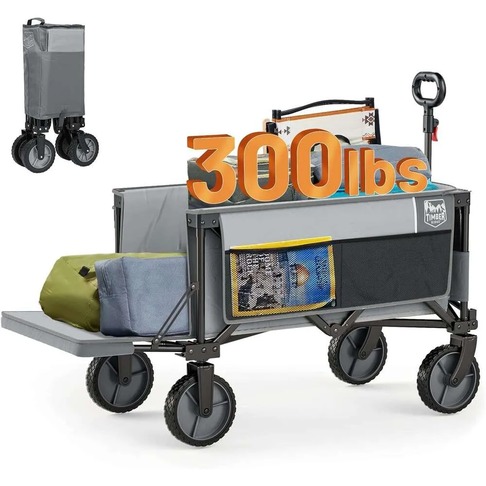 TIMBER RIDGE Collapsible Folding Cart Tailgate, 300Lbs Heavy Duty ...