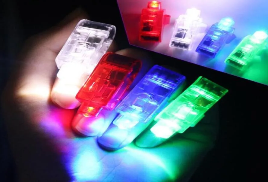 LED Lighted Ring Lights Laser Finger Beams Party Flash Kid Outdoor Rave ...