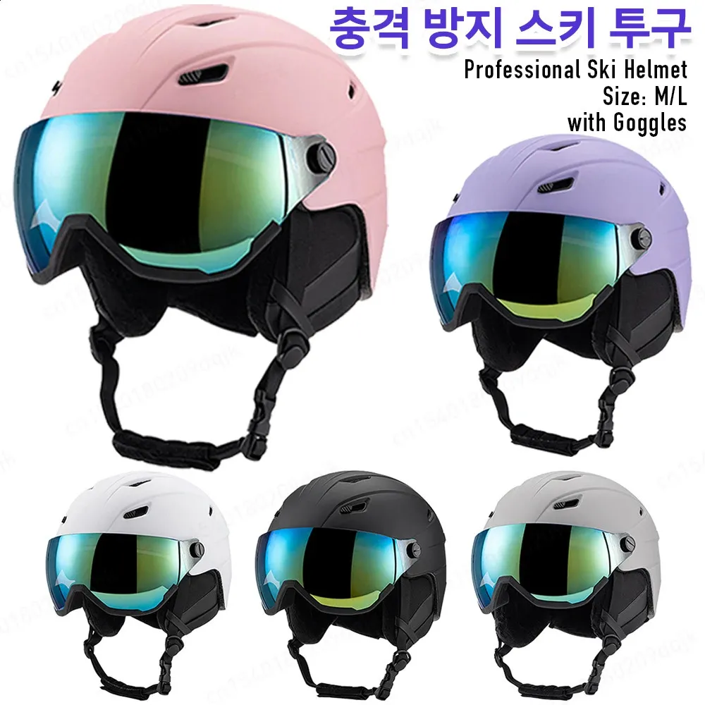 Winter Ski Helmet with Goggles, PC EPS Integral Molding, Outdoor ...