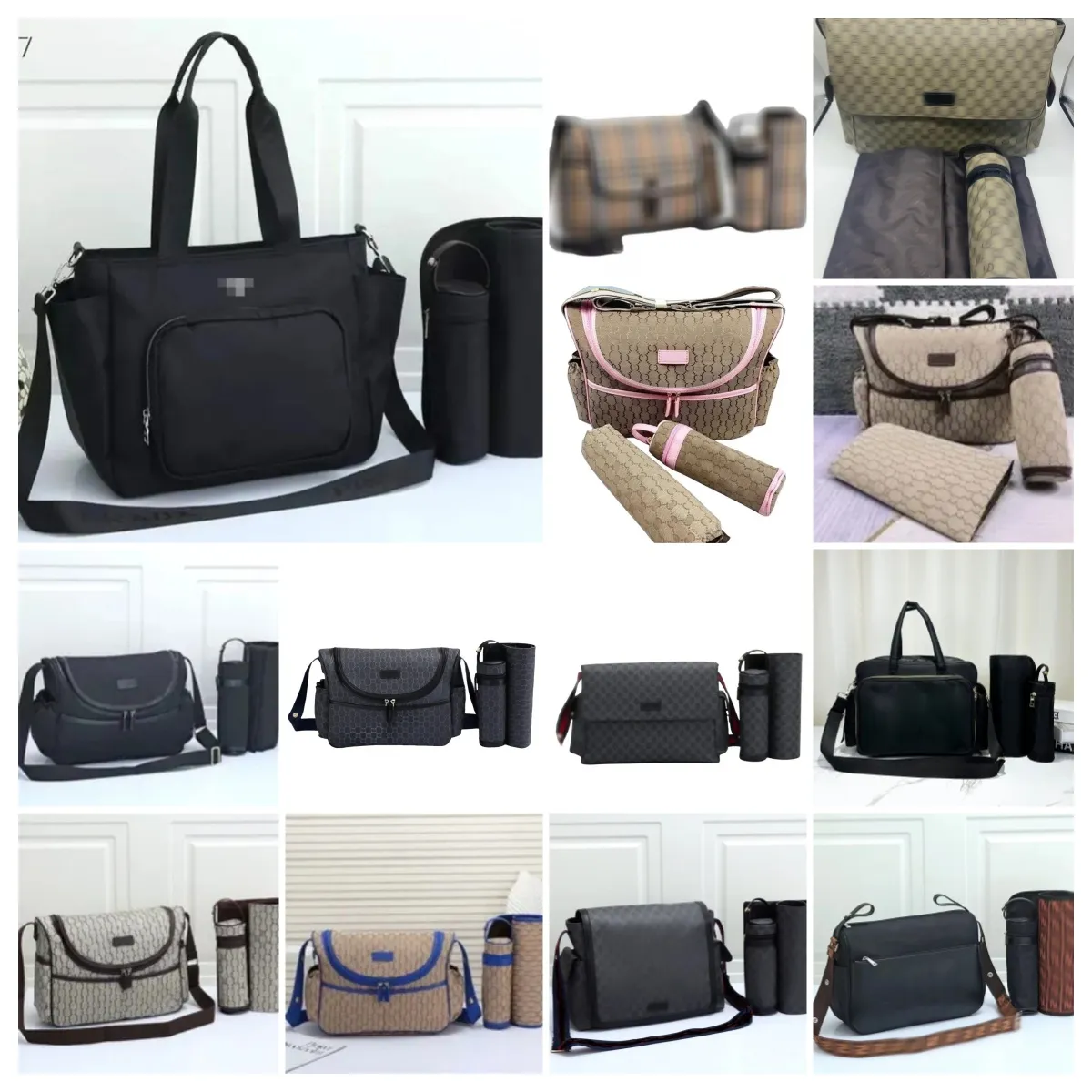 Brand Waterproof Diaper Bags Brown Plaid Mummy Backpack With Zipper ...