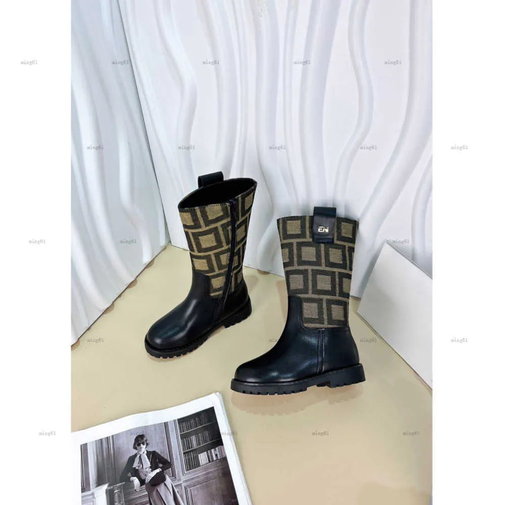 Brand Kids Long Boots for Girls, Sizes 26-35, Leather Sneakers with ...