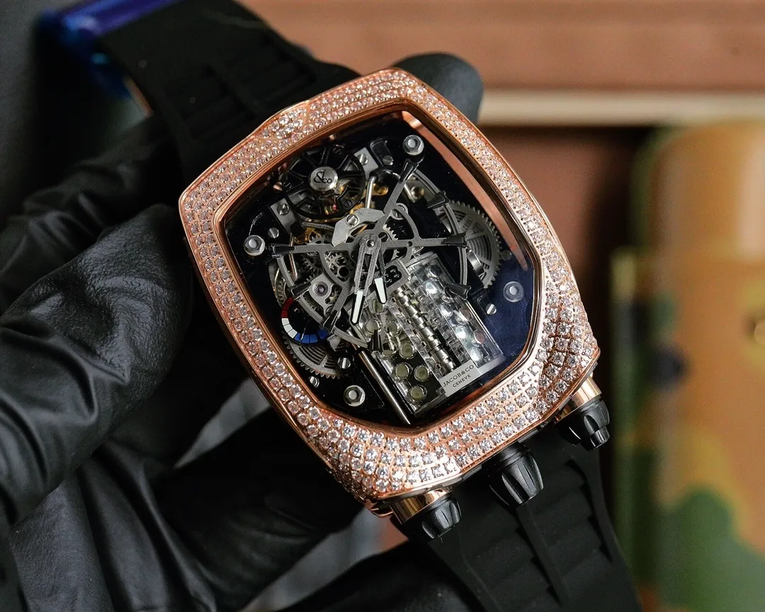 Luxury Designer Jacobs Skeleton Men's Diamond Watch With 5A Quality ...