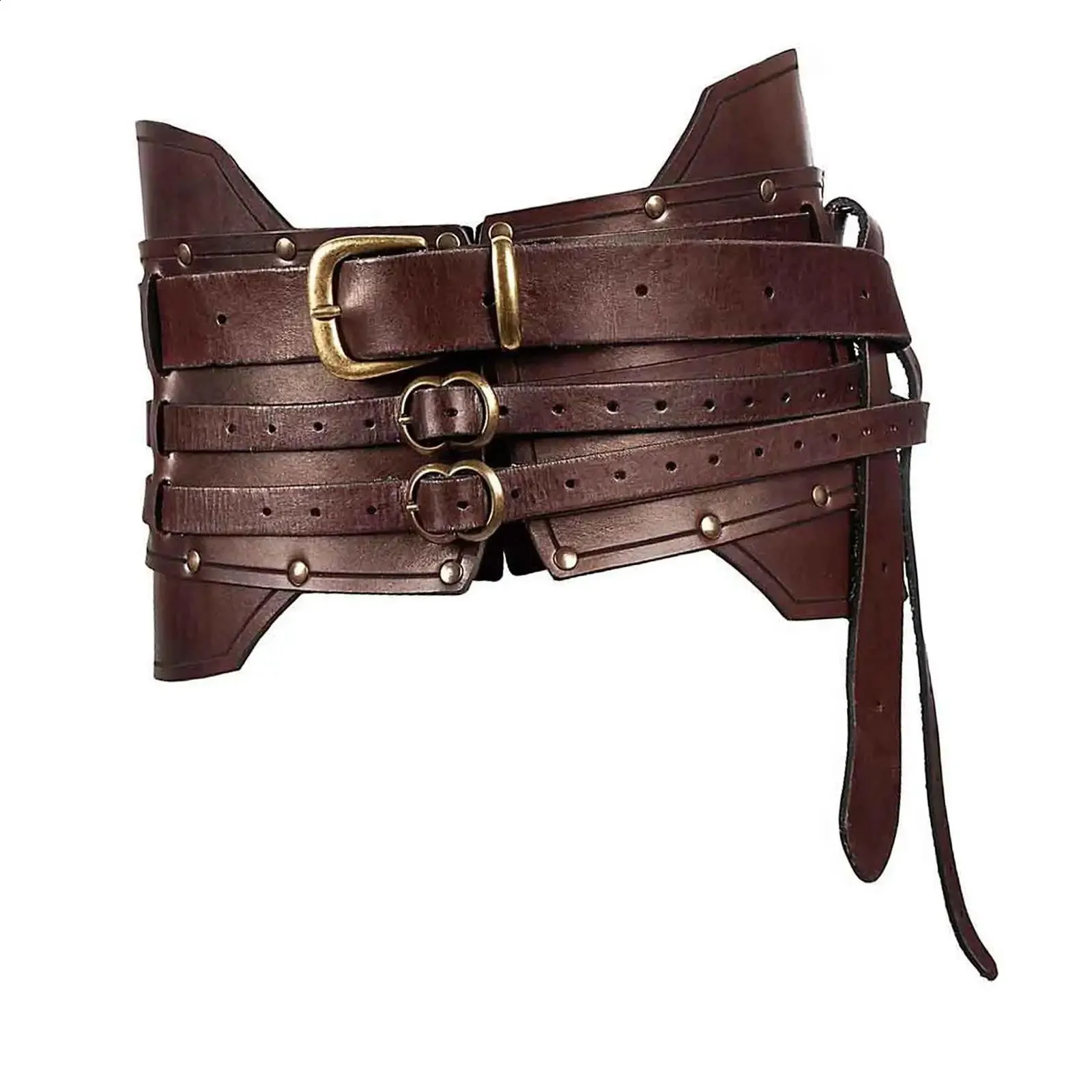 Wide Corset Belt Faux Leather Medieval Costume Belt, Adjustable Wide ...