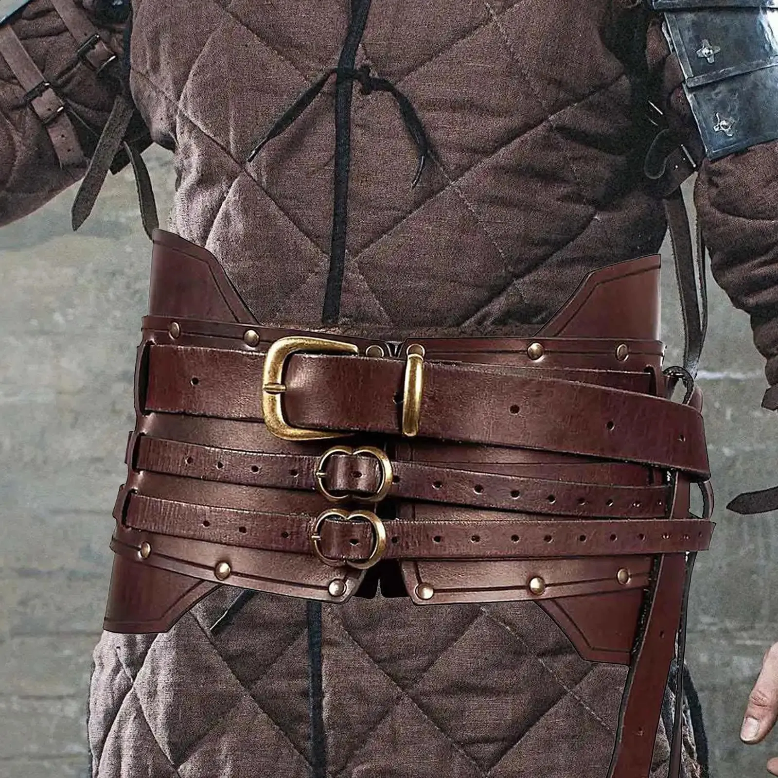 Wide Corset Belt Faux Leather Medieval Costume Belt, Adjustable Wide ...