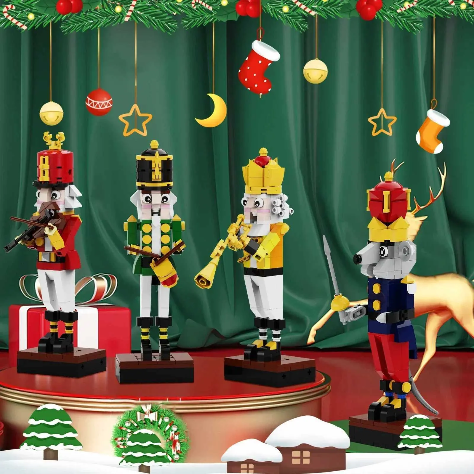 Christmas Nutcracker Tinkertoy Set 4 In 1 Kings Small Soldier Drummer ...